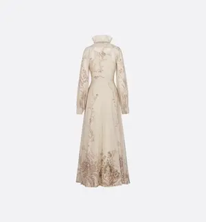 Dior Paisley Motif Long Dress With Removable Ruched Collar