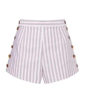 VIVIENNE WESTWOOD Elle Pinstripe Cotton Shorts - White