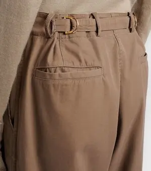 THE ROW Cotton-blend Gabardine Wide-leg Pants - Brown