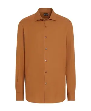 Zegna Cashco Long-sleeved Shirt - Brown