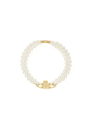 VIVIENNE WESTWOOD Faux Pearl Collar Necklace - White