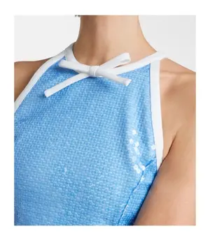 SHUSHU/TONG Halterneck Sequined A-line Mini Dress