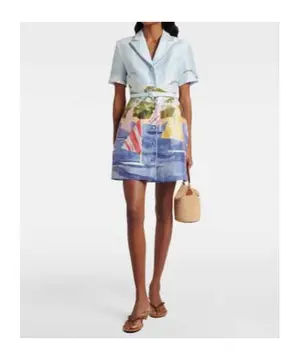 LEO Brigitte Linen-blend Canvas Minidress