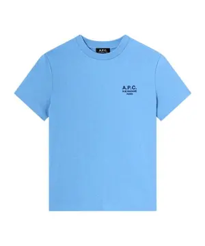 A.p.c. Rue Madame Logo-print T-shirt - Light Blue