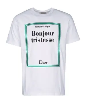 Dior T-shirt With Book Cover Embroidery, Relaxed Fit - White