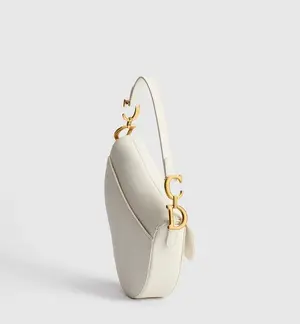 Dior Small Saddle Bag With Strap - White