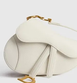 Dior Small Saddle Bag With Strap - White