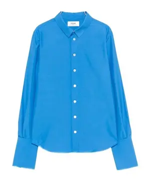 Celine Silk Poplin Shirt - Blue