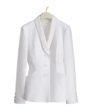 Dior Shawl Lapel Bar Jacket - White