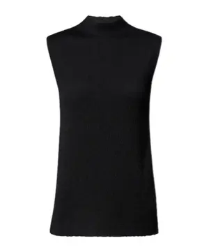 THE ROW Sleeveless Knit Top With High Neck - Black
