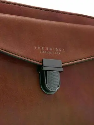 THE BRIDGE Leather Push-lock Laptop Bag