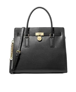 Michael Kors Hamilton Moderne Large Leather Satchel - Black