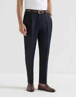 Brunello Cucinelli Garment-dyed Linen Gabardine Trousers - Black