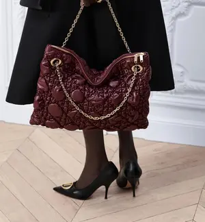 Dior Medium Quilted Leather Bag - Black
