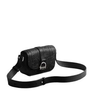 Dior Saddle Heritage Messenger Bag With Flap - Black