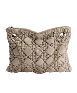 Dior Medium Quilted Leather Bag With Gold-finish Chain - Nude