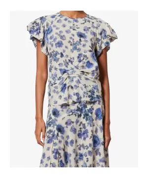 Isabel Marant Étoile Tullya Top With Puff Sleeves And Ruffle Trim