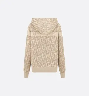Dior Reversible Zipped Cardigan With Hood - Nude