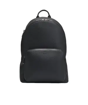 Hugo Boss Grained Leather Backpack - Black