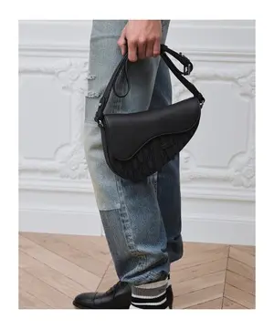 Dior Saddle Bag In Oblique Jacquard And Taurillon Leather