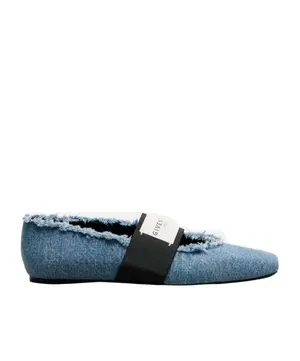 Givenchy Sliced Square Denim Ballet Flats