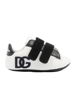 Dolce & Gabbana Suede Sneakers With Dg Logo - White
