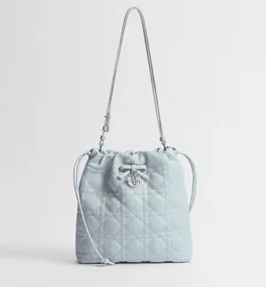 Dior Quilted Leather Bucket Bag - Gray