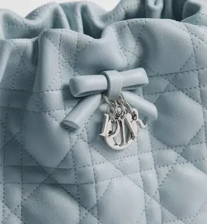 Dior Quilted Leather Bucket Bag - Gray