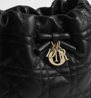 Dior Quilted Lambskin Mini Bucket Bag With D.i.o.r. Charm - Black