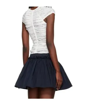 SHUSHU/TONG Lace Gathered Top