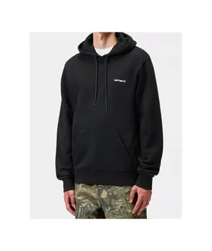 Carhartt Work In Progress Hooded Script Embroidery Hoodie - Black/white