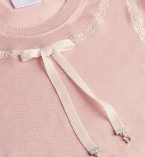Dior Short-sleeved Sweater With Bow Detail