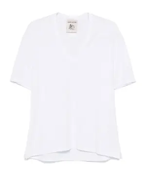 SEMICOUTURE V-neck Short-sleeved T-shirt - White