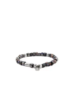 Paul Smith Striped Bead Bracelet With Vintage Silver Hardware