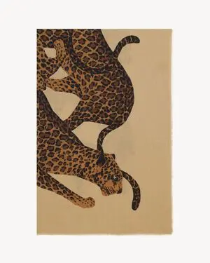 Saint Laurent Leopard Patterned Stole