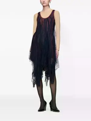 MAISON MARGIELA Creased Lace-overlay Asymmetrical Dress