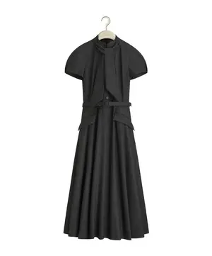Dior Mid-length Dress With Ascot-effect Tied Collar