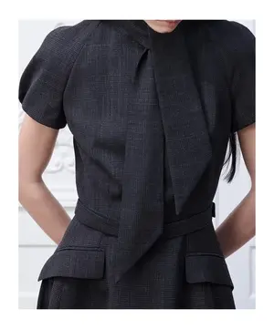 Dior Mid-length Dress With Ascot-effect Tied Collar