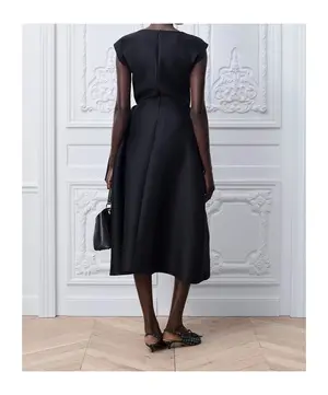 Dior Midi-length Draped Dress With Asymmetrical Bow