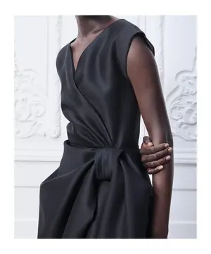 Dior Midi-length Draped Dress With Asymmetrical Bow