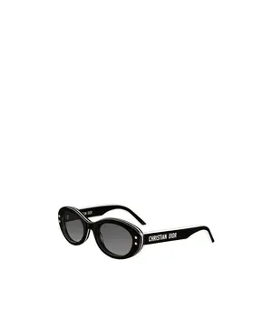 Dior Oval Sunglasses With Signature Detail - Black