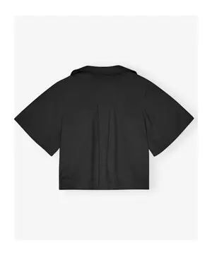 GANNI High Neck Blouse With Adjustable Collar And Sleeves