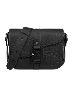 Dior Small Saddle Messenger Bag With Flap - Black