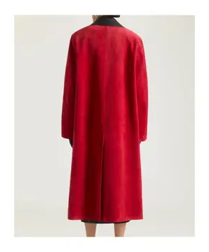 Givenchy Suede Car Coat With Leather Collar