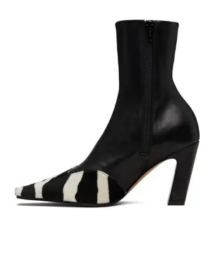 Khaite Stretch Zebra Print Ankle Boots