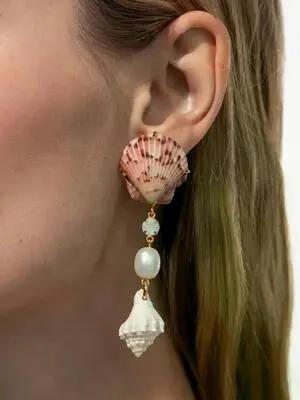 JENNIFER BEHR Derya Shell-embellished Drop Earrings
