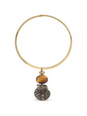 JENNIFER BEHR Naia Shell Pendant Necklace - Gold