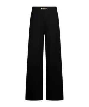 Liu Jo Wide-leg Trousers With Chain Detail - Black
