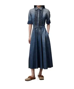 Dior Mid-length Belted Shirtdress With Ruffle Plastron - Black
