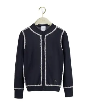 Dior Embroidered Signature Cardigan - Black